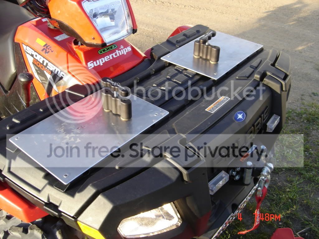 My rotopax gas pack mountin to the front rack | Polaris ATV Forum