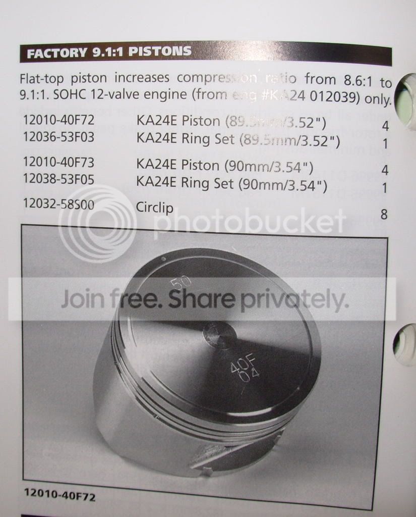 High Performance NISMO Pistons, KA24E, 240SX/S13, D21, NOS. - Datsun ...