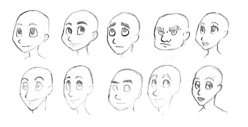 How To Draw A Bald Head Man Sketch Coloring Page